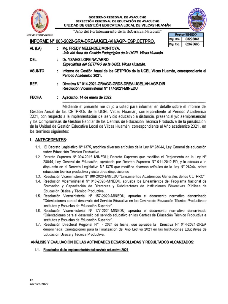 Informe de Finalización Del Año Escolar 2021 | PDF | Maestros