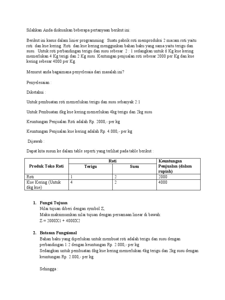 Diskusi 4. Riset Operasi | PDF