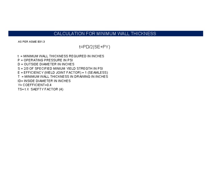 ASME B31.3 Minimum Wall Thickness Guide | PDF