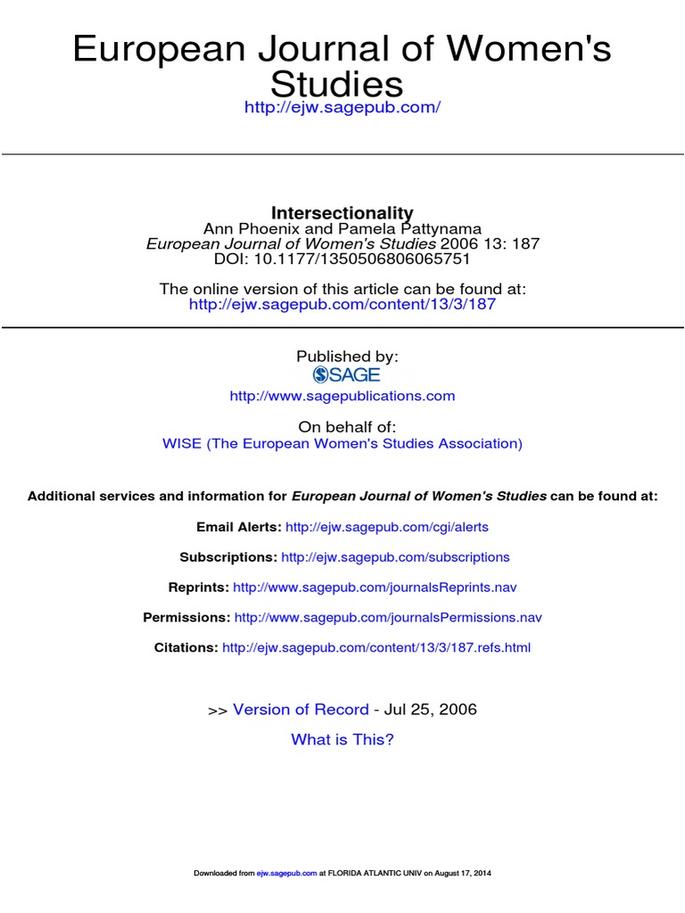 Intersectionality - Phoenix2006 | PDF | Intersectionality | Feminism