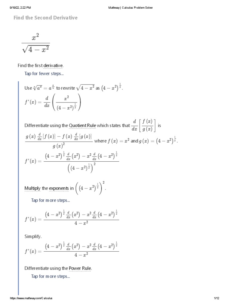 Mathway - Calculus Problem Solver | PDF | Mathematical Objects | Differential Calculus