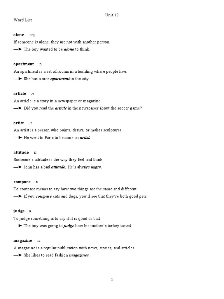 Book 1 Unit 12 | PDF | Meal