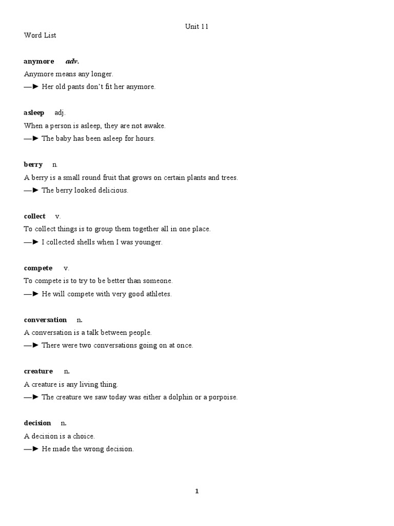 Book 1 Unit 11 | PDF