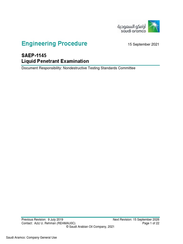Saep 1145 | PDF | Nondestructive Testing | Ultraviolet