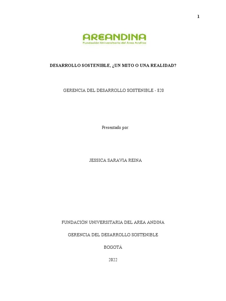 Gerencia Del Desarrollo Sostenible Eje 1 Pdf Desarrollo Sostenible