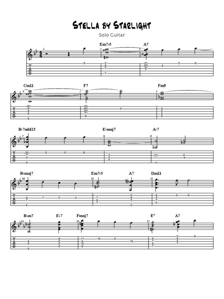 Stella by Starlight Solo Guitar | PDF | Chess