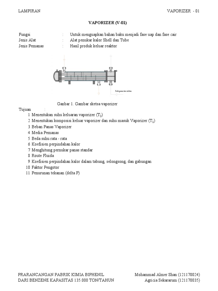 Lampiran Perhitungan Vaporizer - 01 | PDF