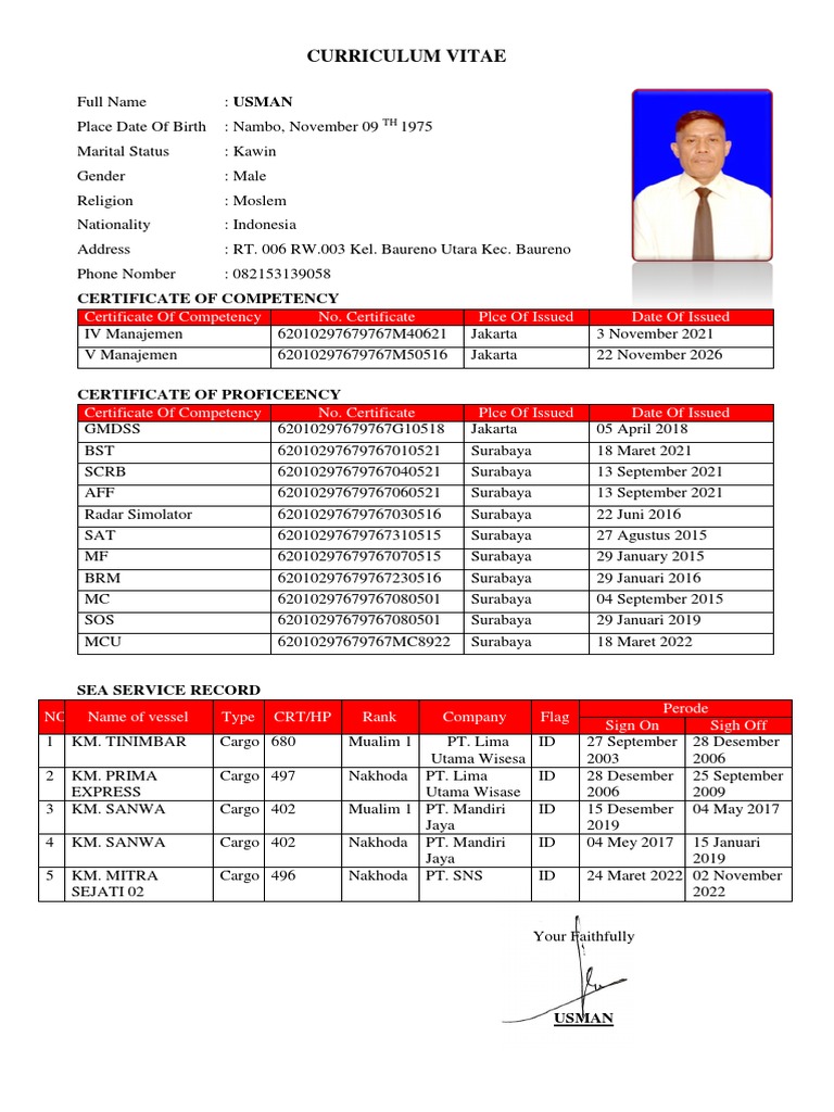 Curriculum Vitae Usman | PDF