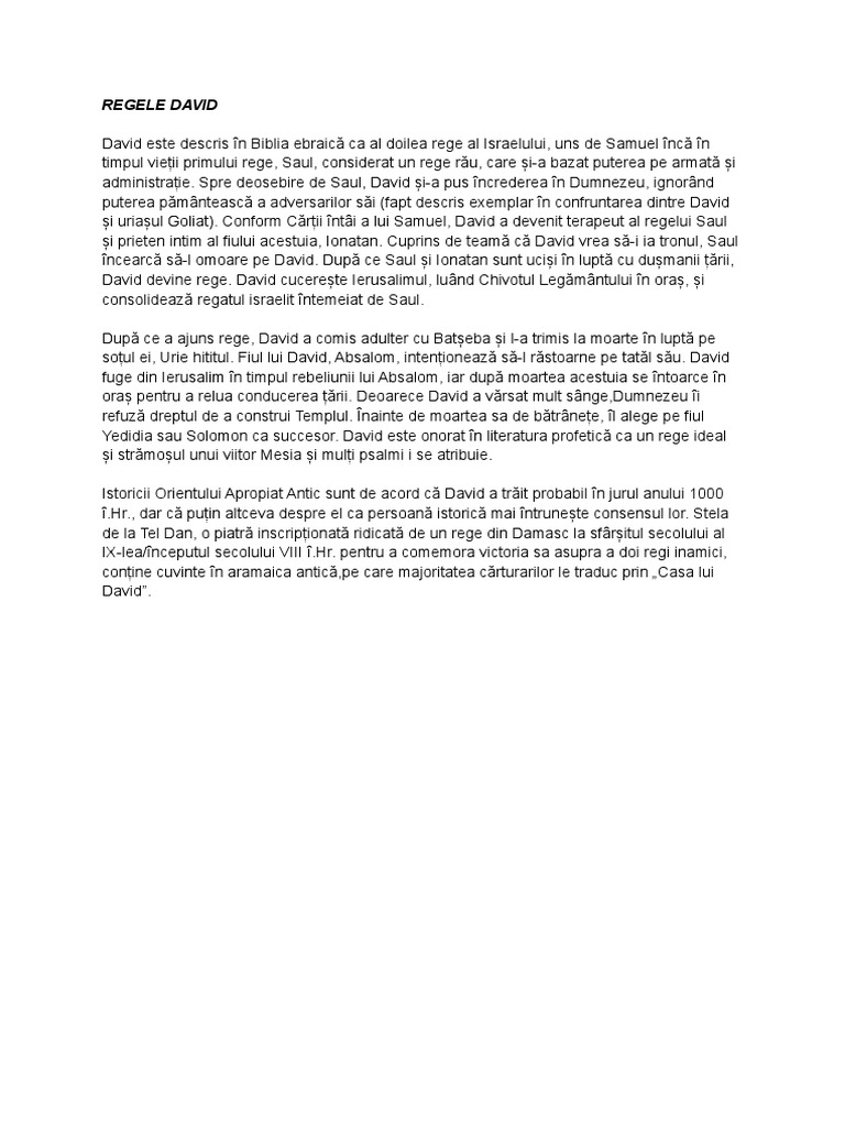 Regele David | PDF