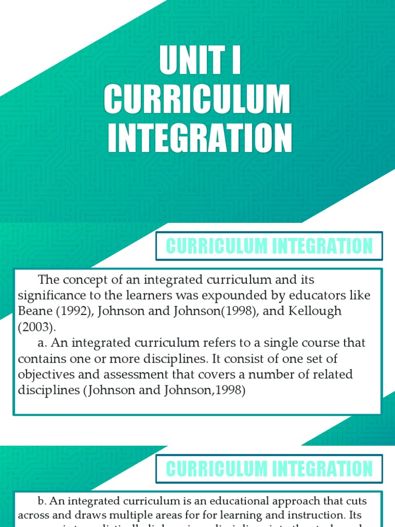 Integrative Methods Chapter 1 Curriculum Integration | PDF | Curriculum ...