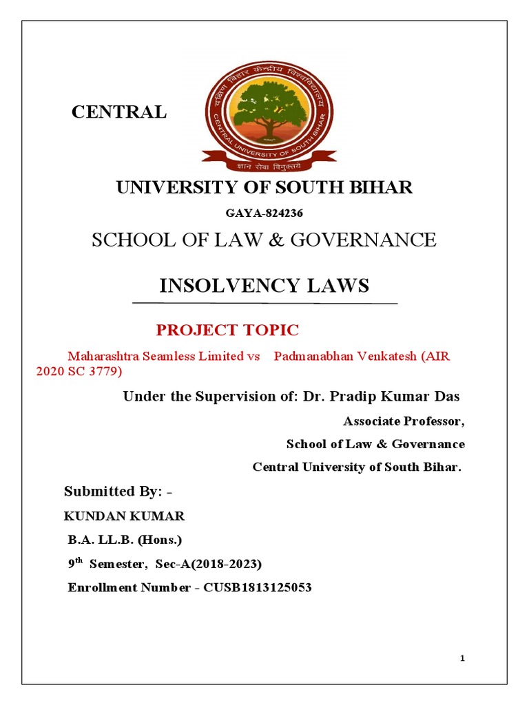Ibc Project | PDF | Bankruptcy | Liquidation