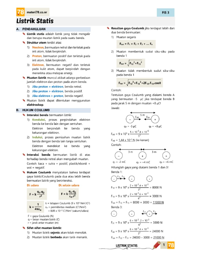 Rangkuman Listrik Statis | PDF