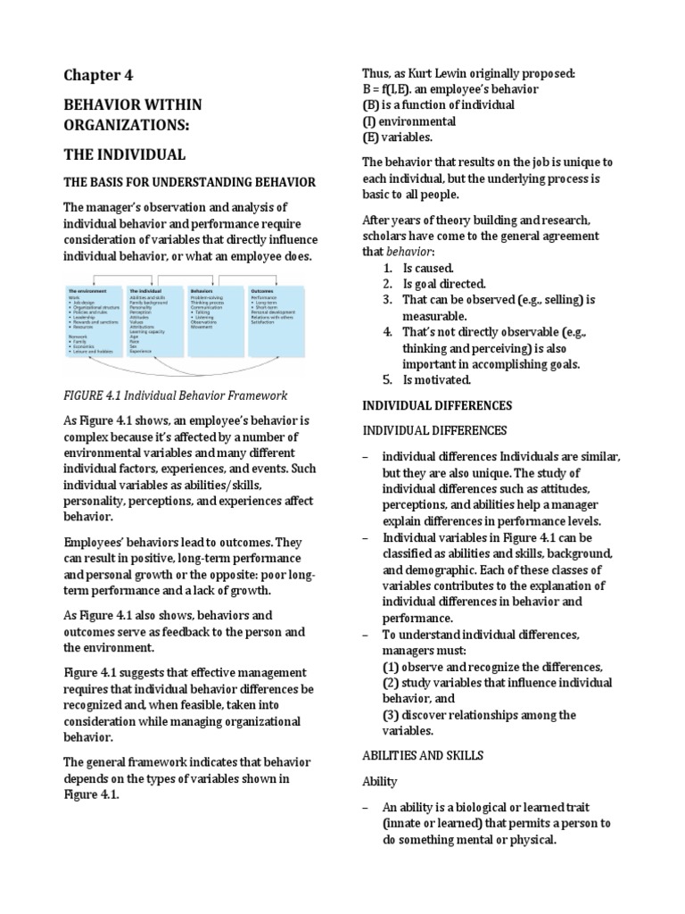 Behavior Within Organizations: The Individual | PDF | Attitude ...