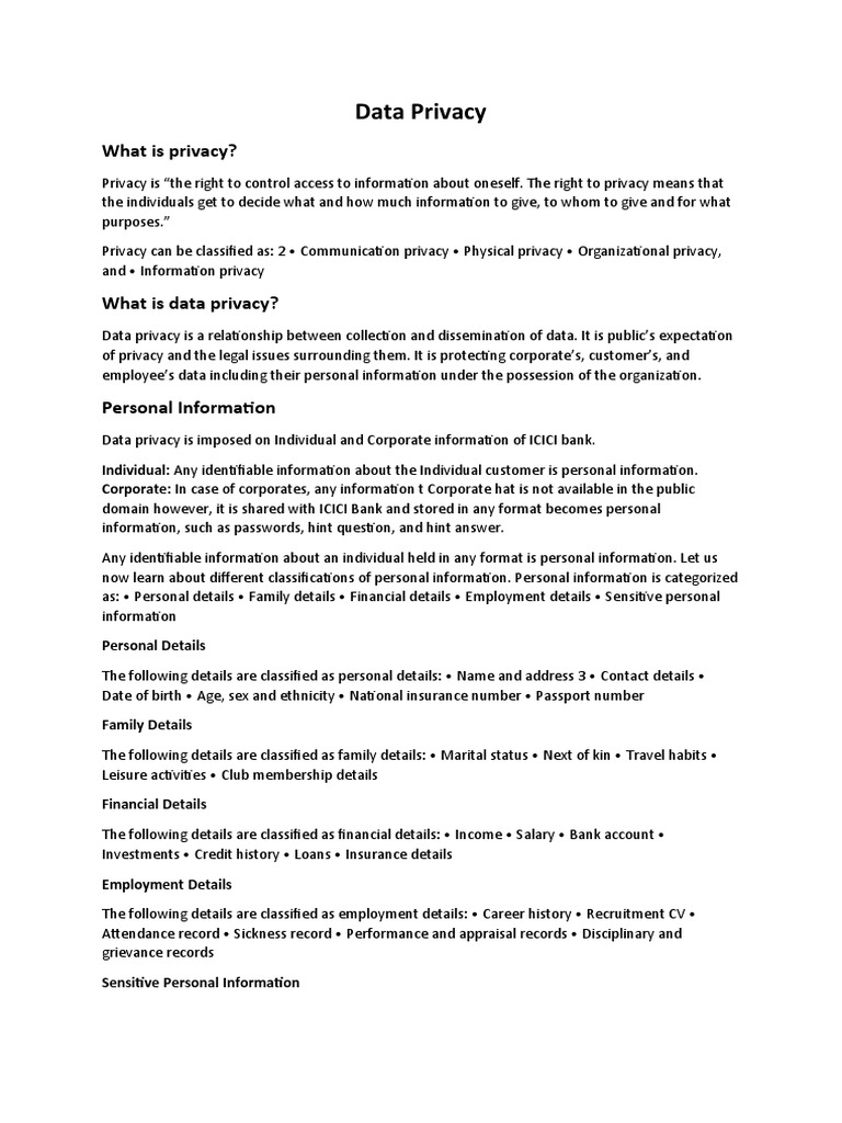 Module 4 Module 4 Data Privacy - Notes | PDF | Privacy | Computer Security