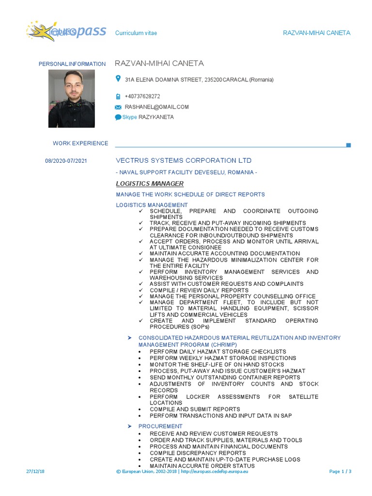 Caneta Razvan - en | PDF | Warehouse | Dangerous Goods