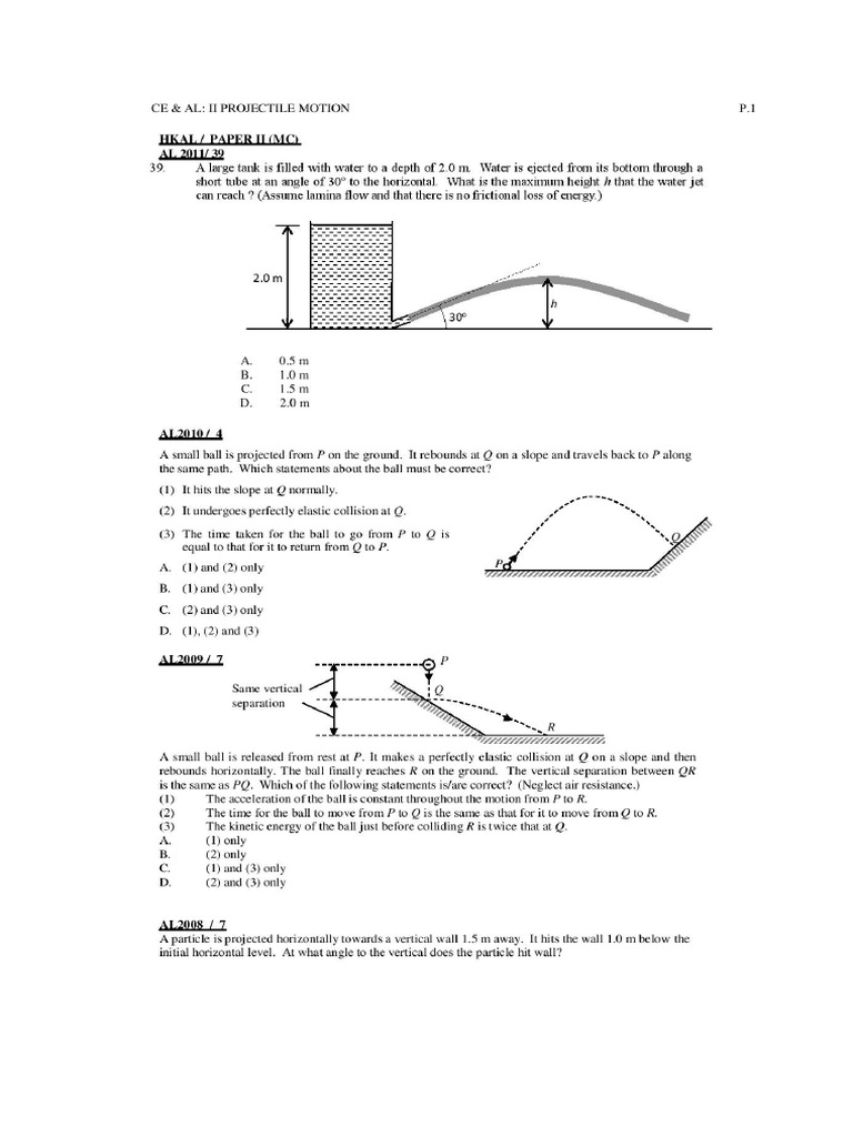 2CA Projectile Motion | PDF