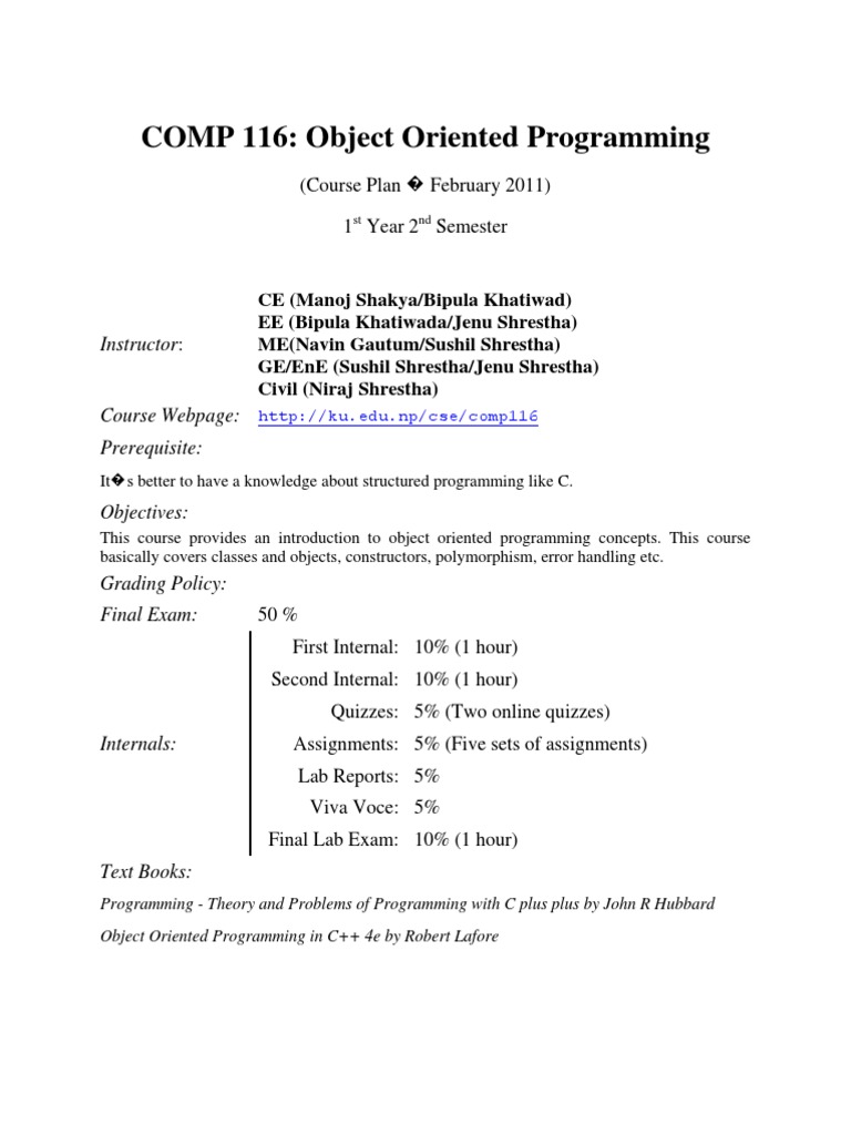 Syllabus C Computer Programming 4128