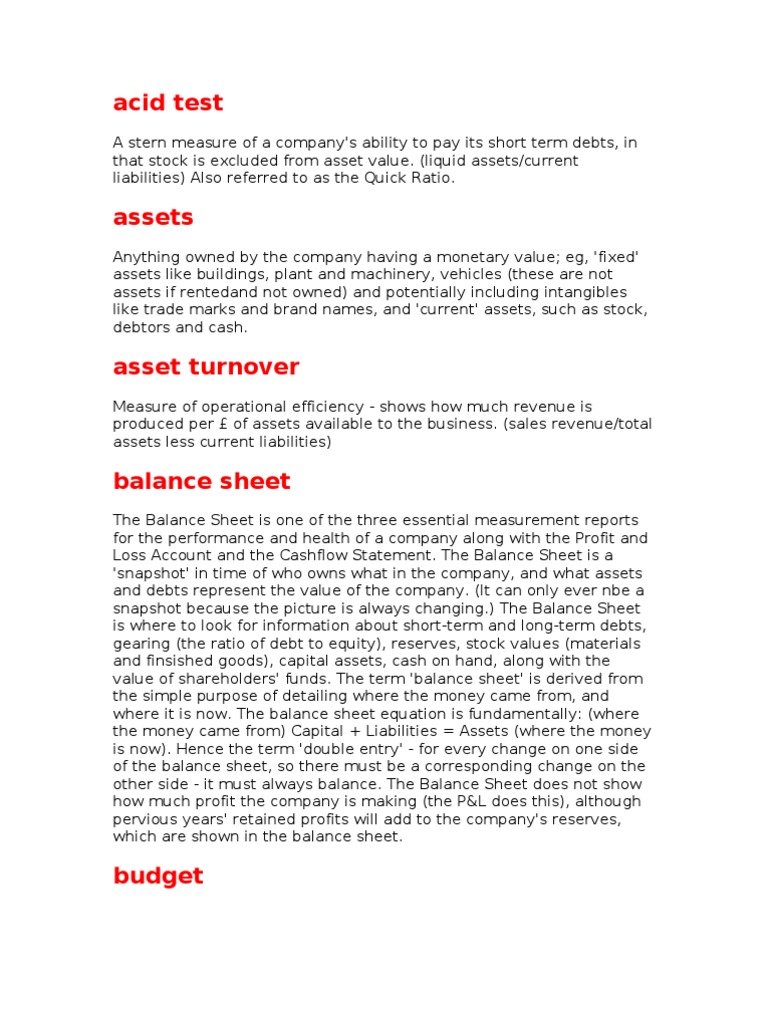 Acid Test | PDF | Letter Of Credit | Stocks