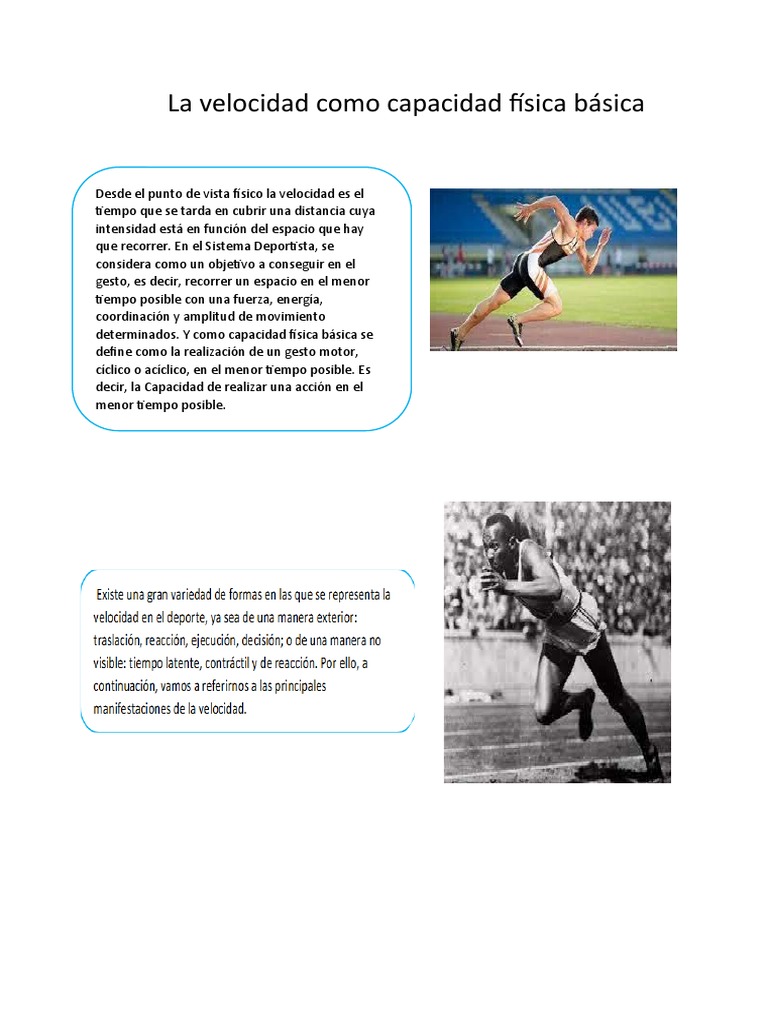La Velocidad Como Capacidad Física Básica | PDF | Hora | Velocidad