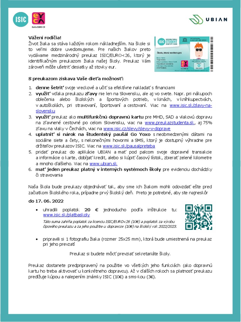 ISIC List Prvakom 2022 Platobna Brana Final SZS LEVOCA | PDF