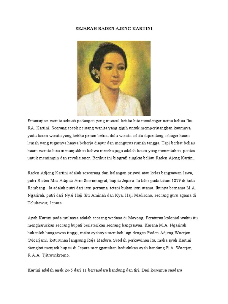 Sejarah Raden Ajeng Kartini | PDF