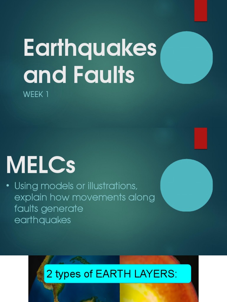 Q2 - L1 - Earthquakes and Faults Week 1 2 | PDF | Fault (Geology) | Earthquakes