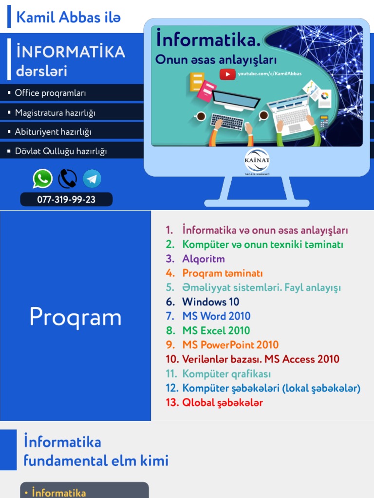 Kamil Abbas - 1. İnformatika VƏ Onun Əsas Anlayışları MAG | PDF
