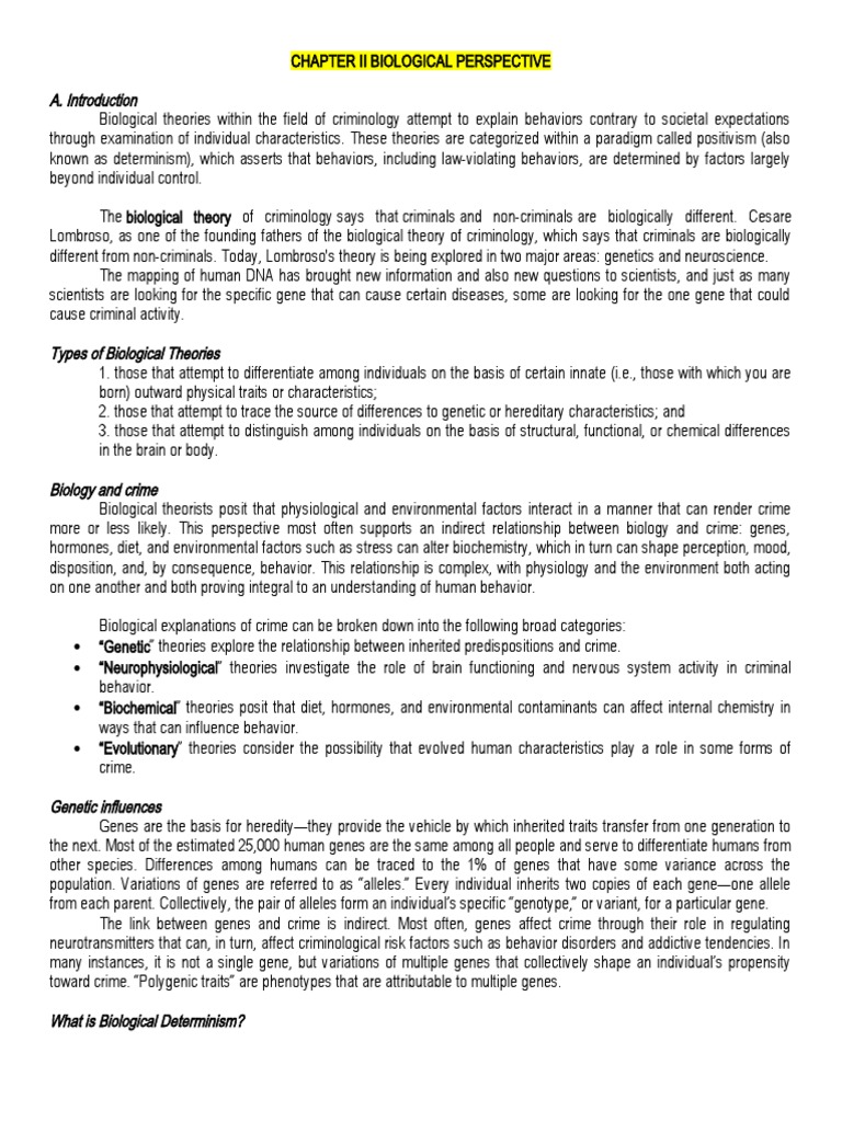 Chapter Ii Biological Perspective | PDF | Social Science | Science ...