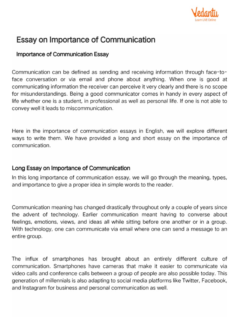 Essay On Importance of Communication | PDF