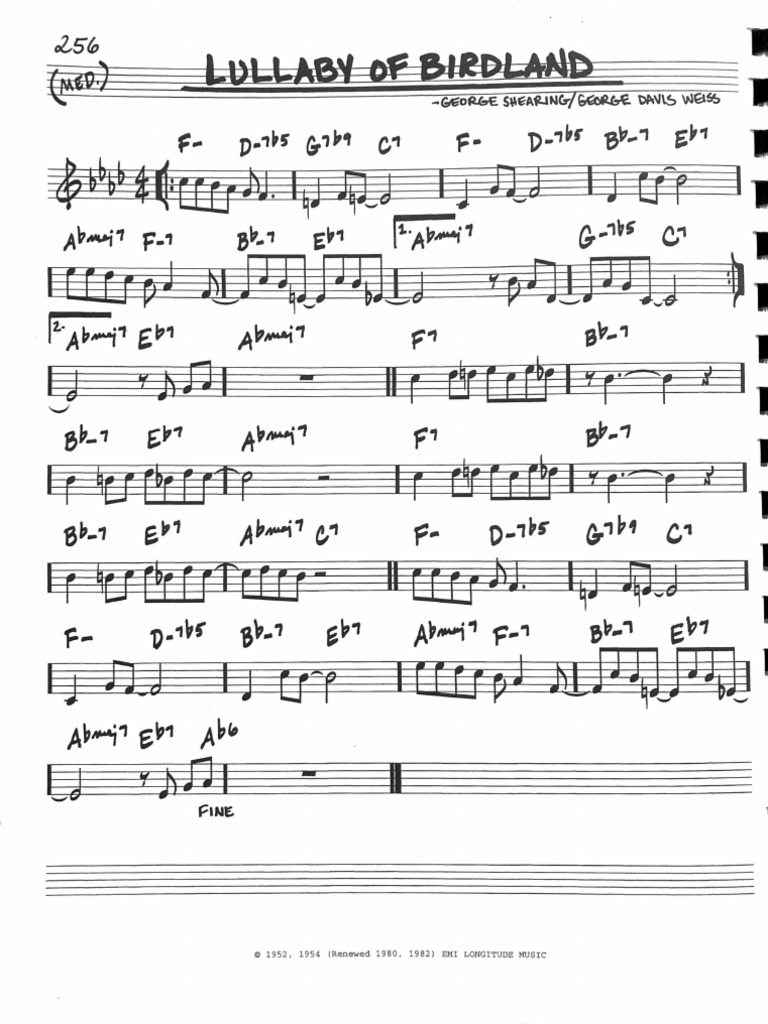 Real Book - Lullaby of Birdland | PDF