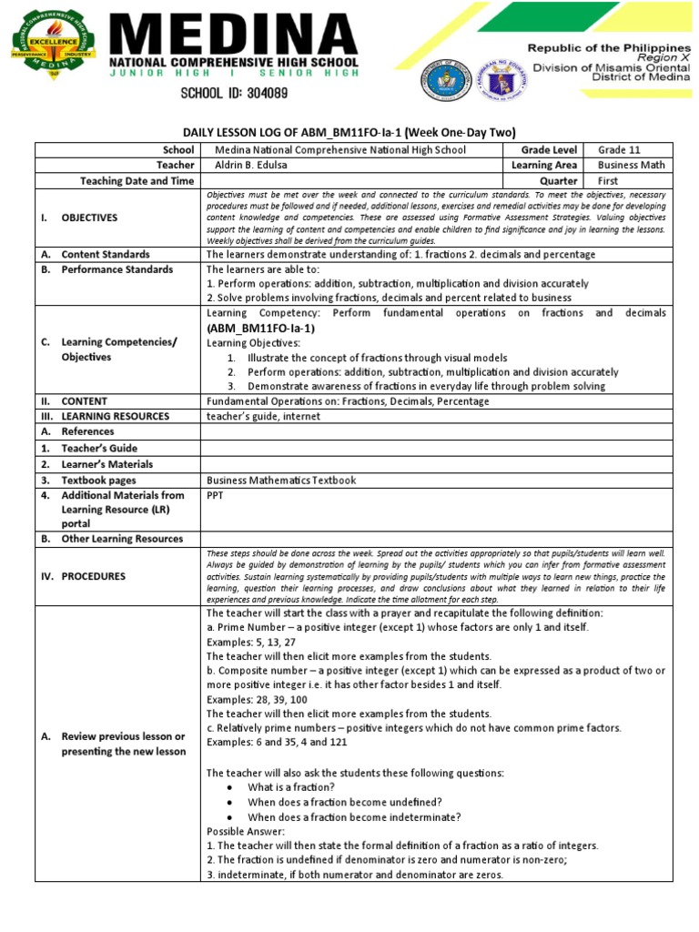 Math G11 BM I-2 | PDF | Behavior Modification | Arithmetic