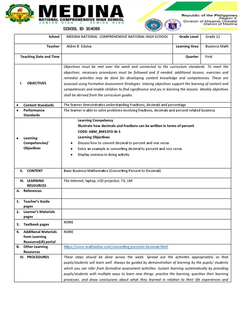 Math G11 BM I-6 | PDF | Teachers | Learning