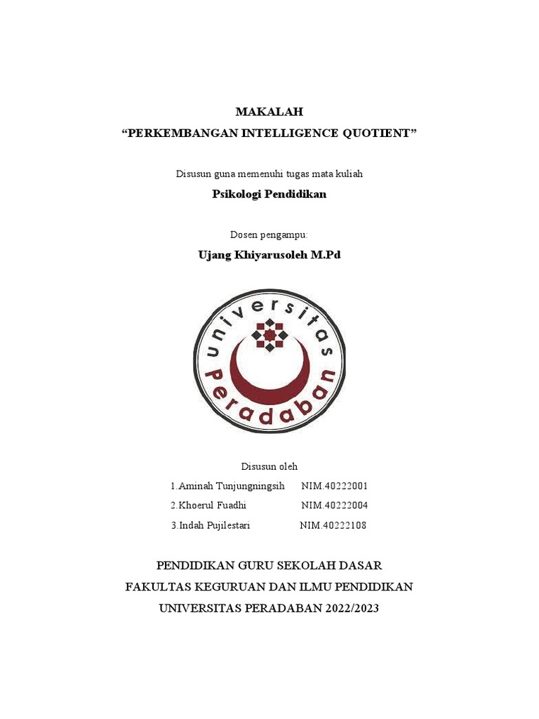 Perkembangan Intelligence Quotient | PDF