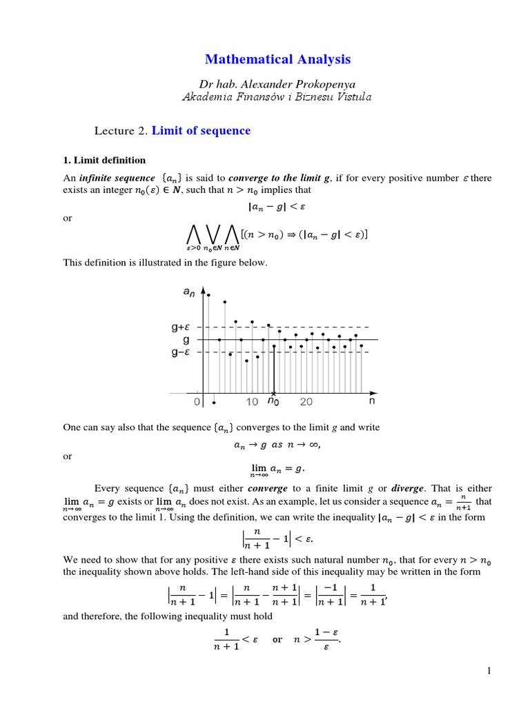 Math Analysis Lecture 2 2022 | PDF | Sequence | Mathematics