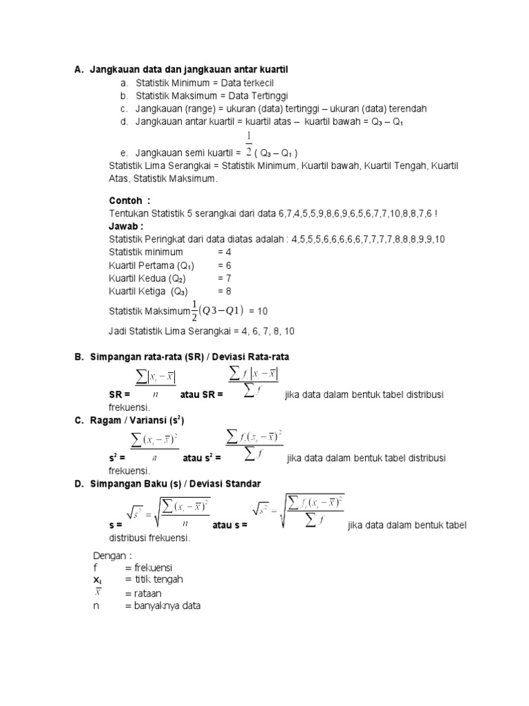 Contoh Jangkauan Antar Kuartil Data | PDF | Metode & Bahan Ajar | Sains ...