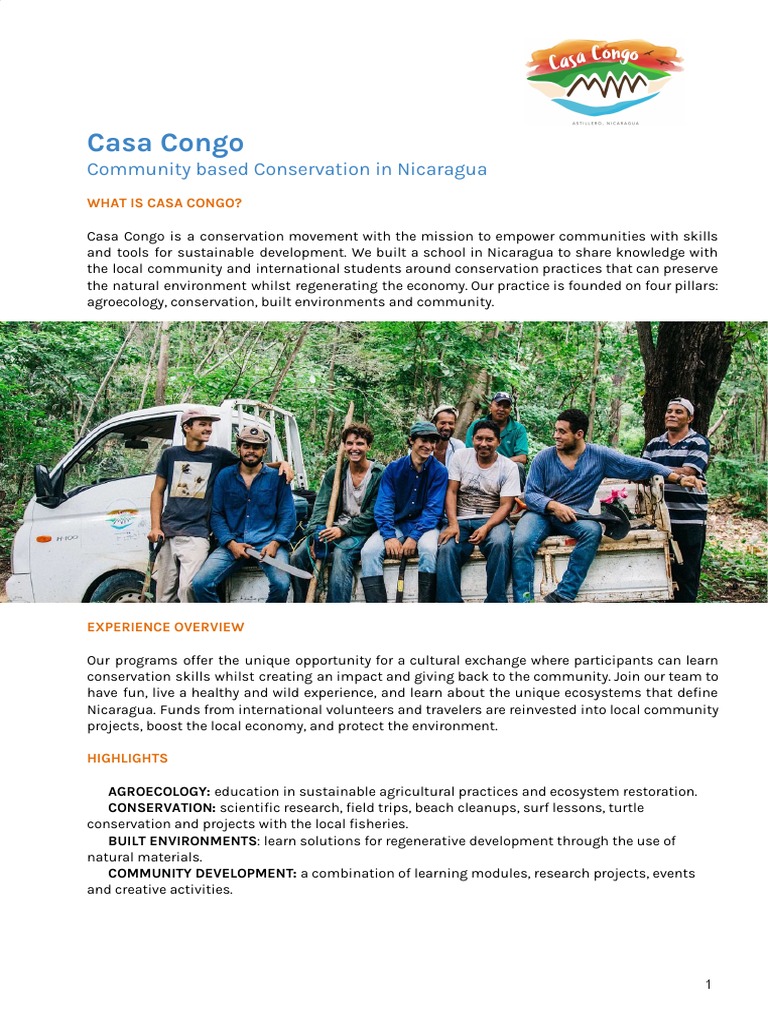 Casa Congo General Brochure 2021 | PDF | Meal | Nicaragua