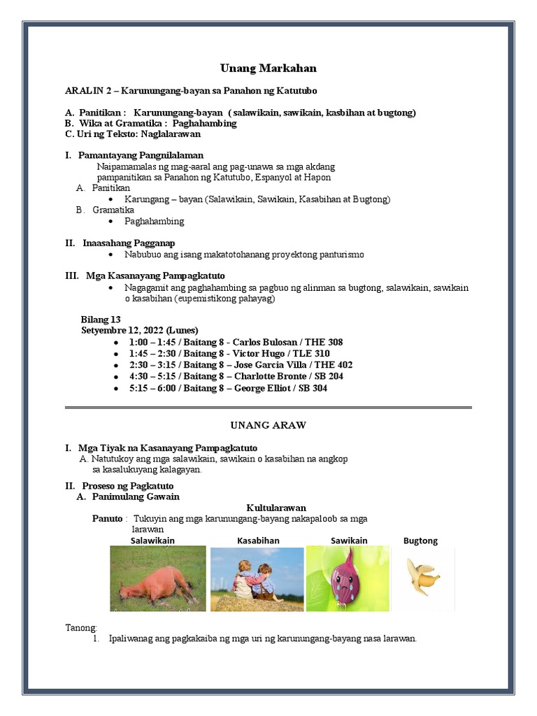 Updated Modyul 2 Ikaapat Na Linggo Setyembre 12 15 Unang Markahan | PDF