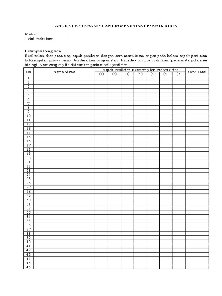 Lembar Observasi KPS | PDF