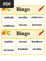 Bingo de Palabras con la Letra M | PDF