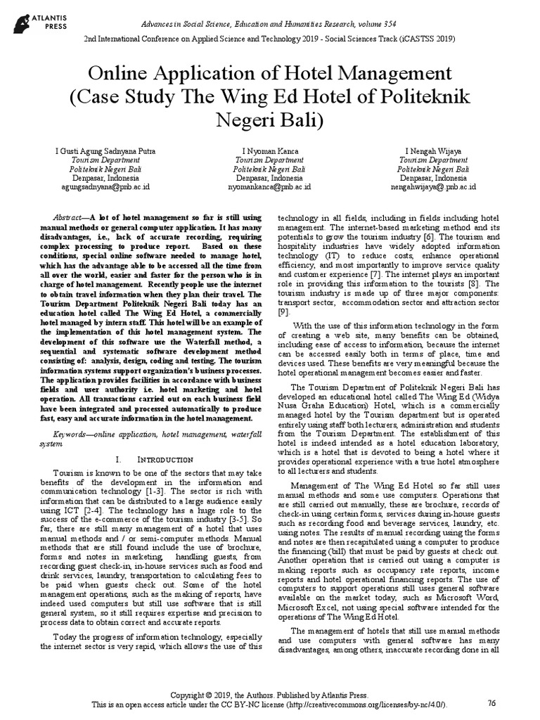 Hotel Management Case Study | PDF | Databases | Software