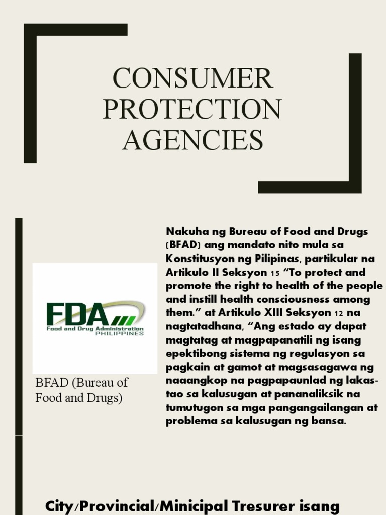 Consumer Protection Agencies (5TH REPORTER) | PDF