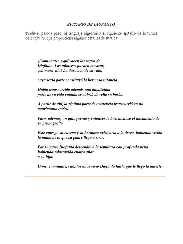 Epitafio de Diofanto | PDF | Estudios de idiomas extranjeros | Religión ...
