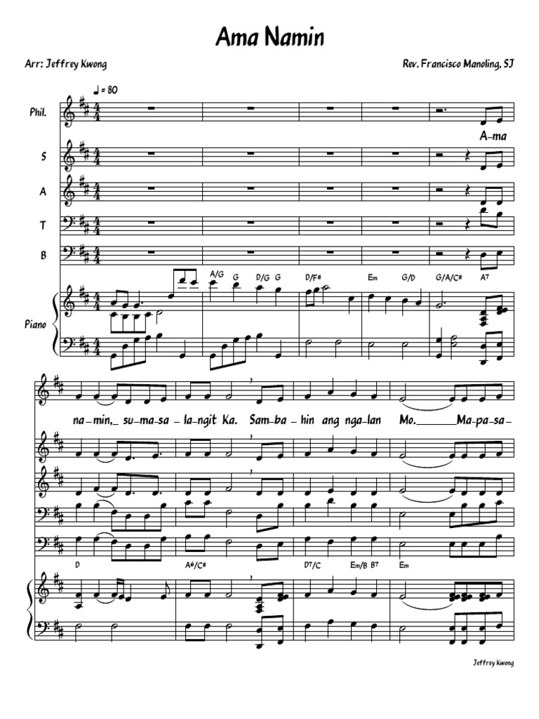 Ama Namin - Manoling Francisco SJ - Our Father in TagalogFilipino | PDF