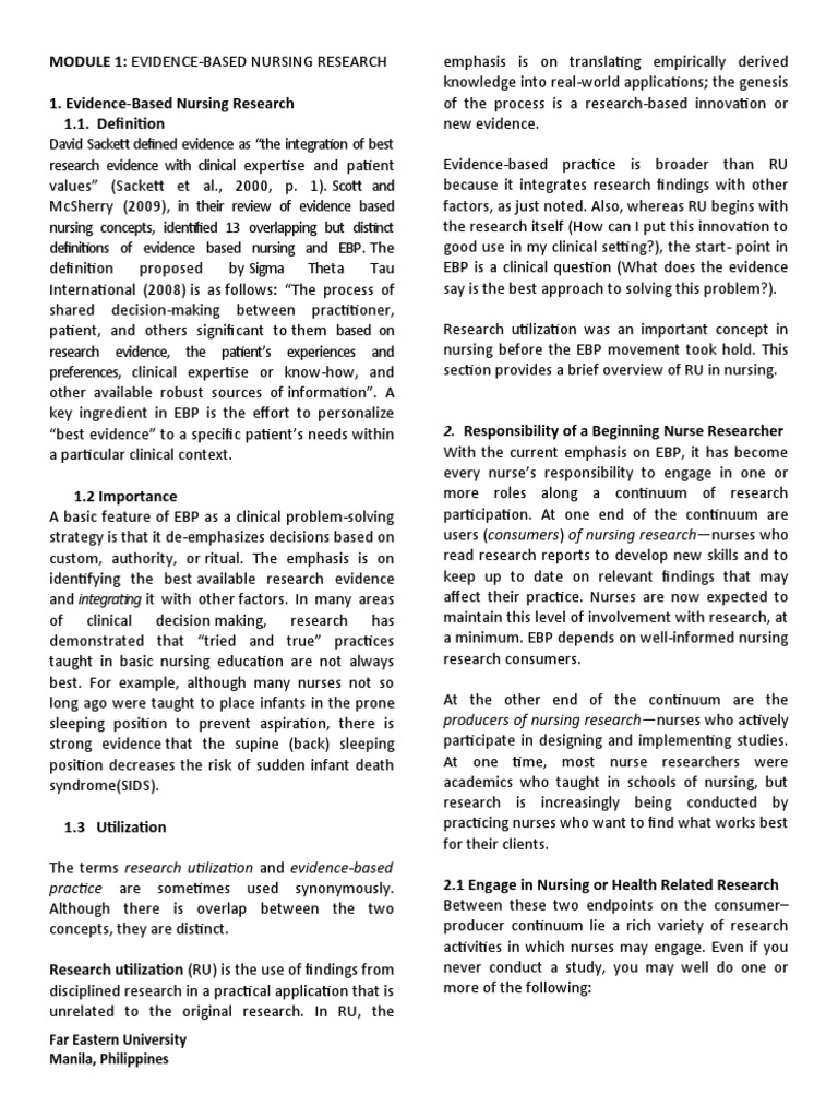 Week 3 Evidence Based Nursing Pdf Nursing Evidence Based Medicine