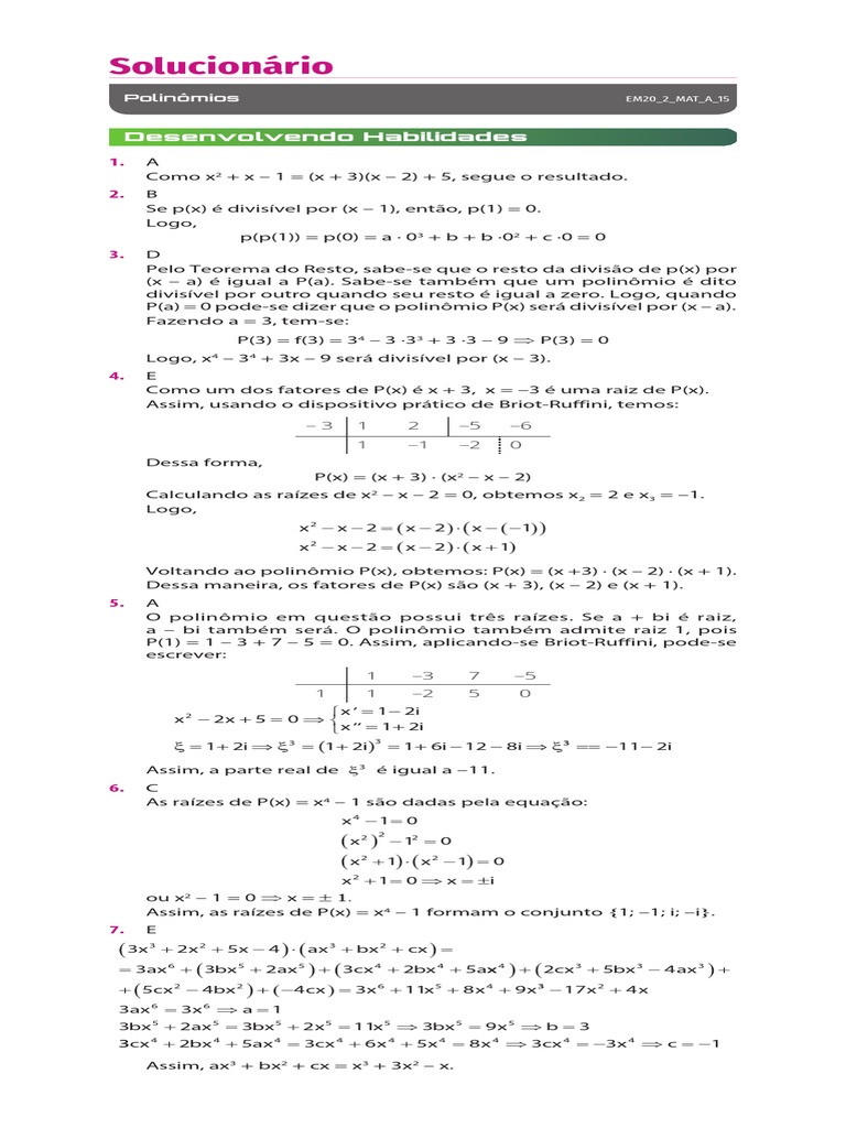 Polinômios | PDF | Matemática | Objetos matemáticos