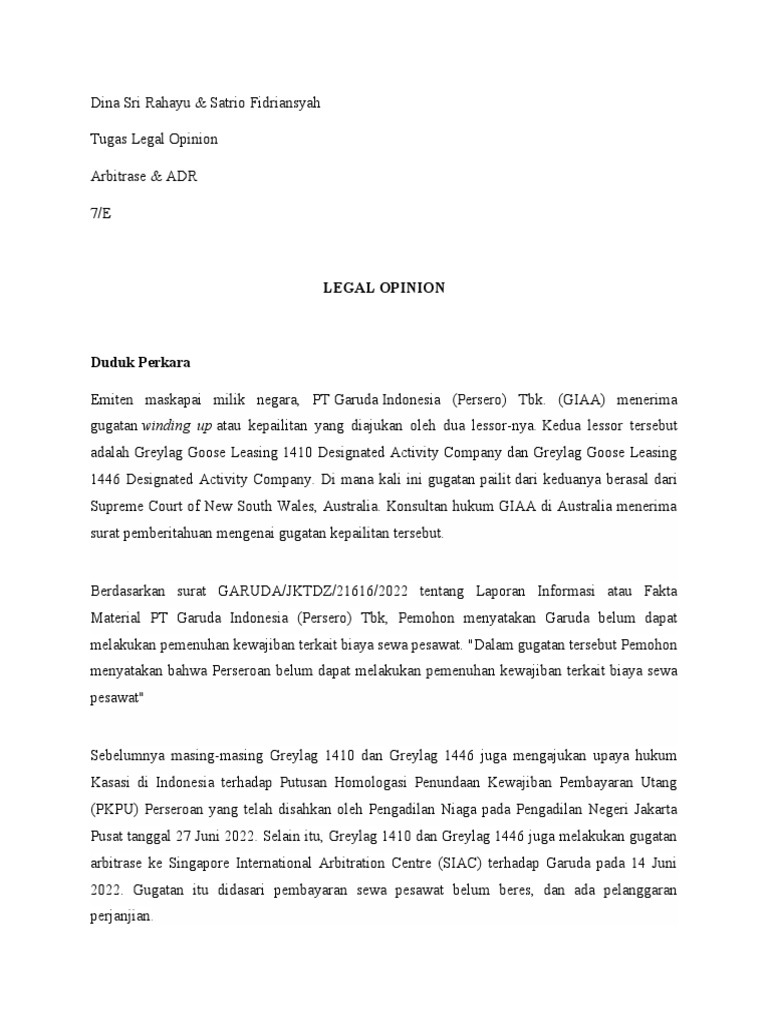 LEGAL-OPINION-ARBITRASE | PDF