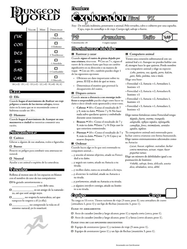 Dungeonworld Explorador PDF | PDF