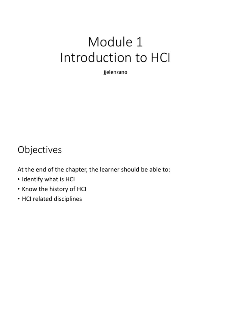 Module 1-Introduction To HCI | PDF | Usability | Human–Computer Interaction
