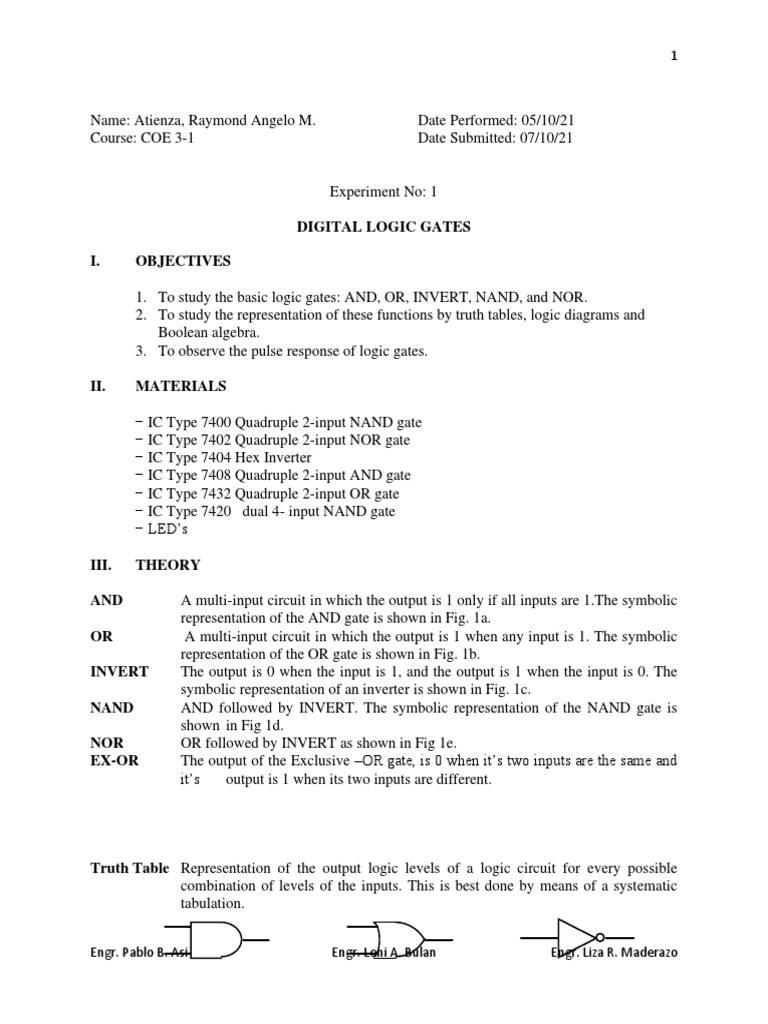 Digital Logic Gates | PDF | Logic Gate | Logic