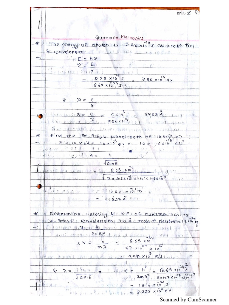 Quantum Mechanics Problem and Solution | PDF
